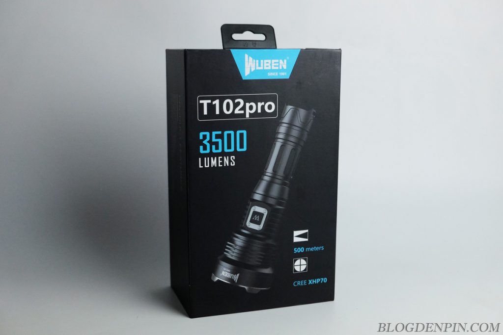 Review đèn pin Wuben T102 Pro - 3500 Lumens, chiếu xa 500 mét